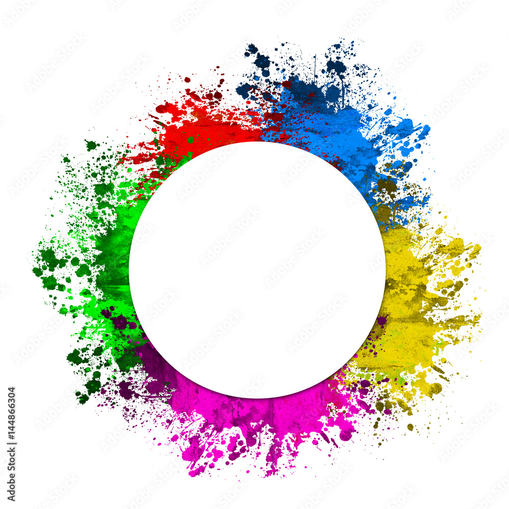 Multi-Color Paint Splatter Border/Background Stock Illustration | Adobe ...