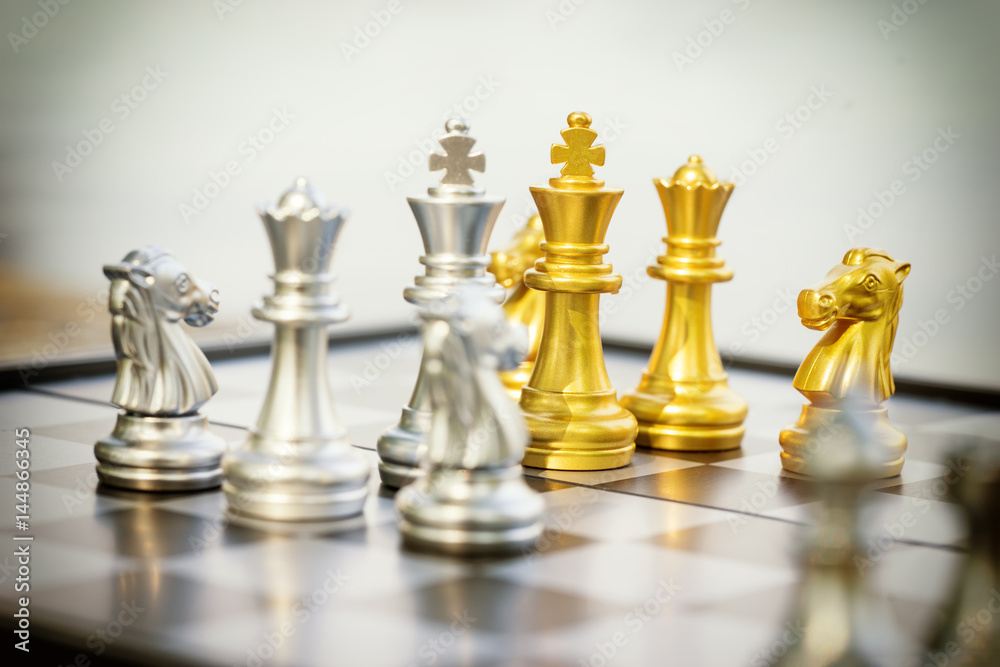 abstract king vs king in chess board on vintage filter - can use to ...