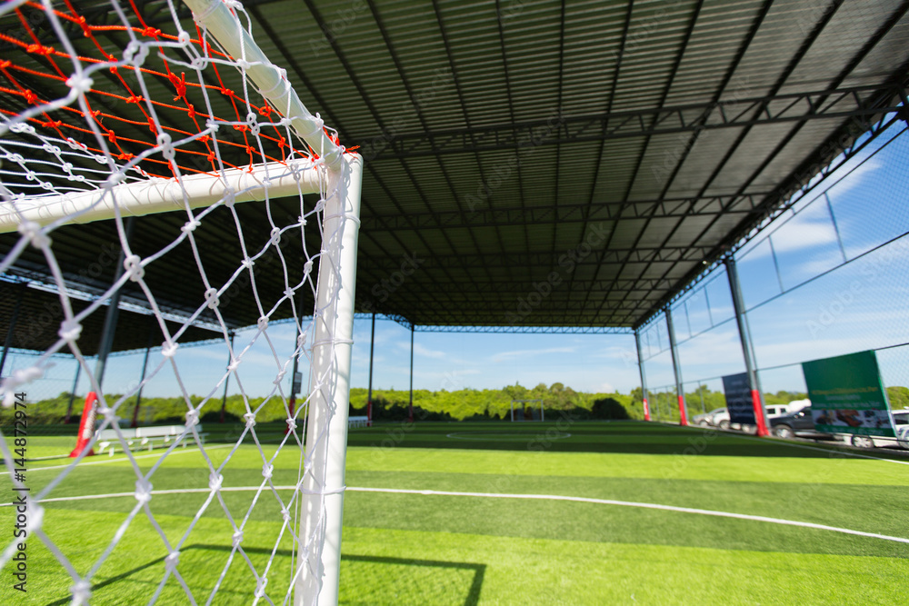 Football field Small, Futsal ball field in the gym indoor, Soccer sport ...