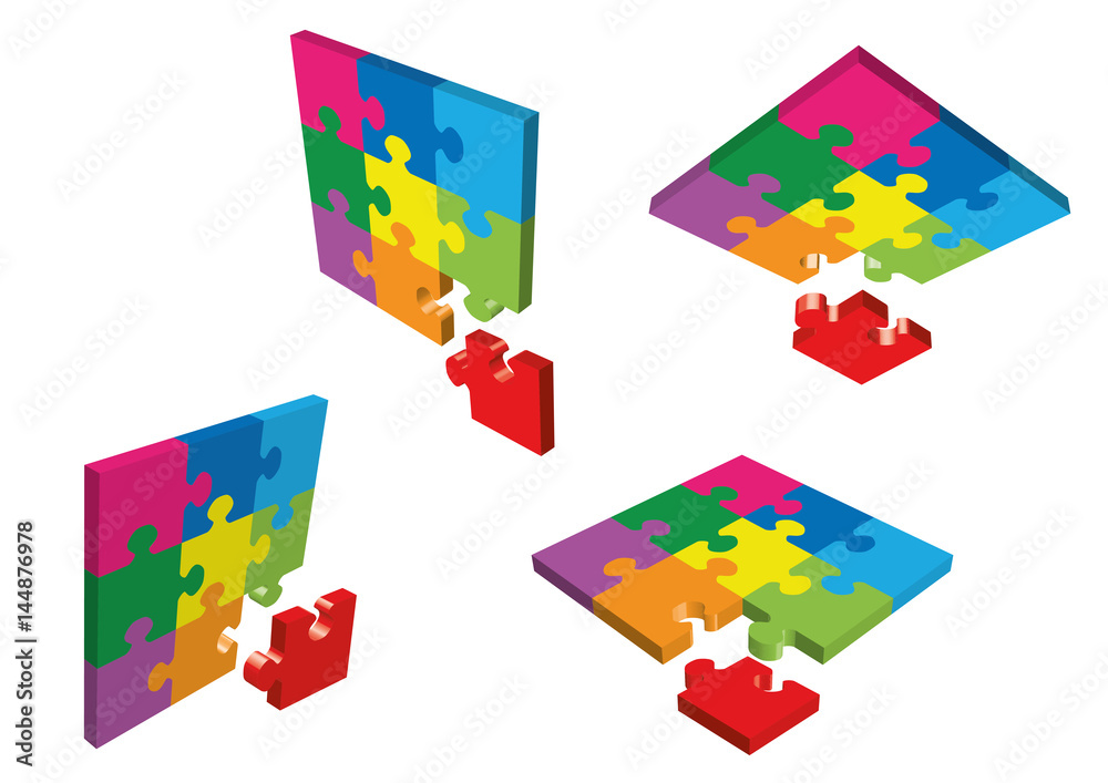 3D Puzzle Stock-Vektorgrafik | Adobe Stock