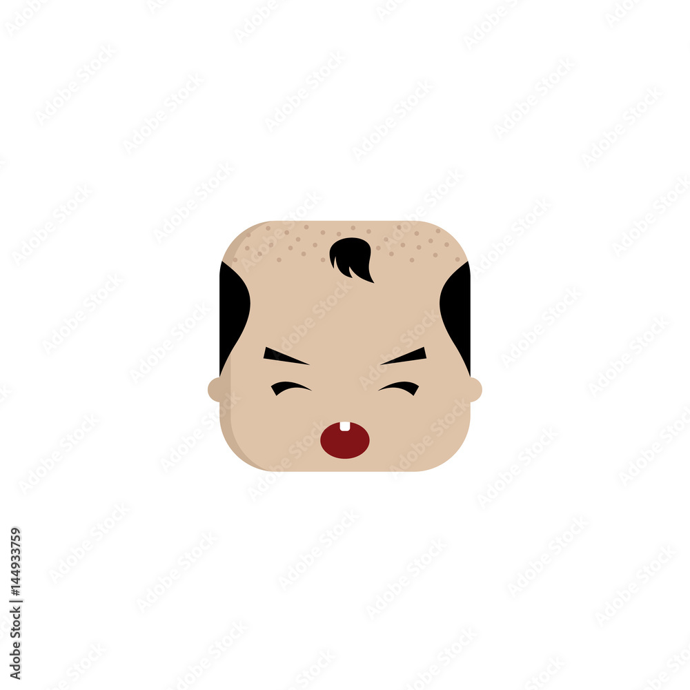 square shape funny expression cartoon head Stock Vector | Adobe Stock