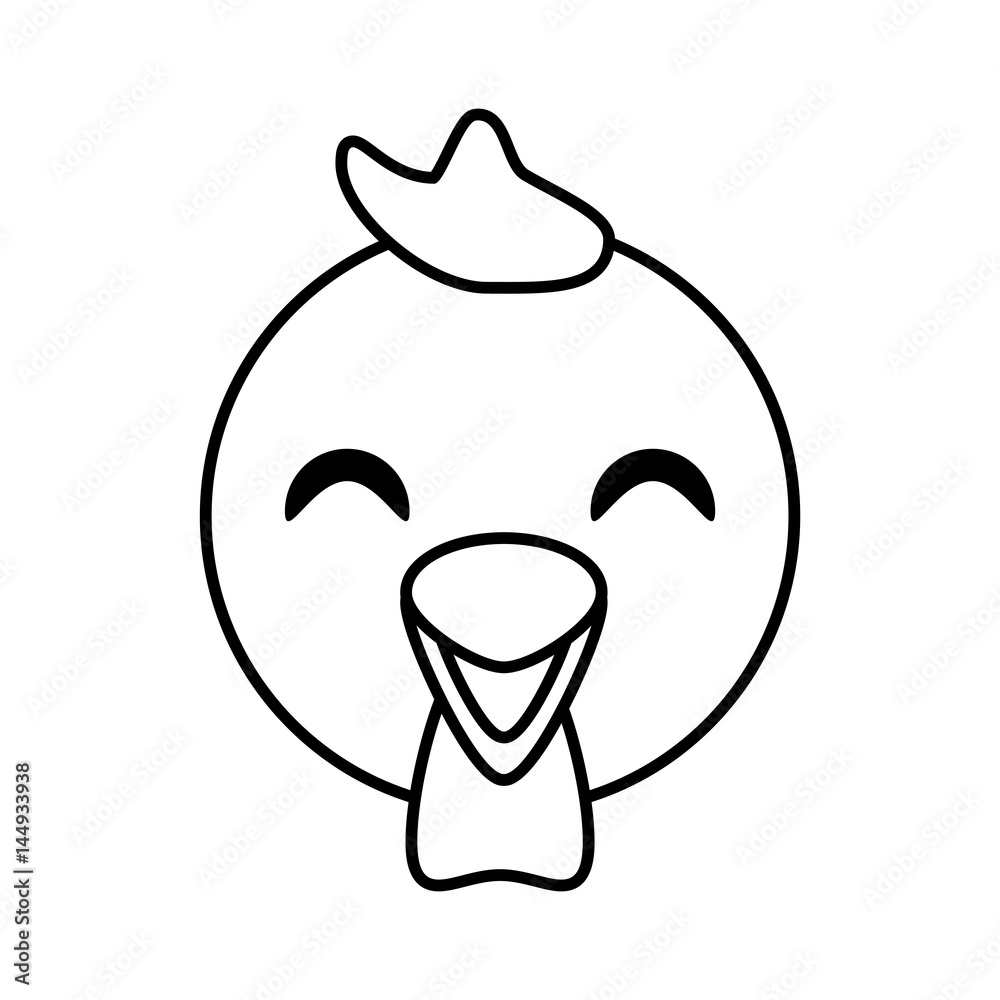 face chicken animal outline vector illustration eps 10 Stock Vector ...