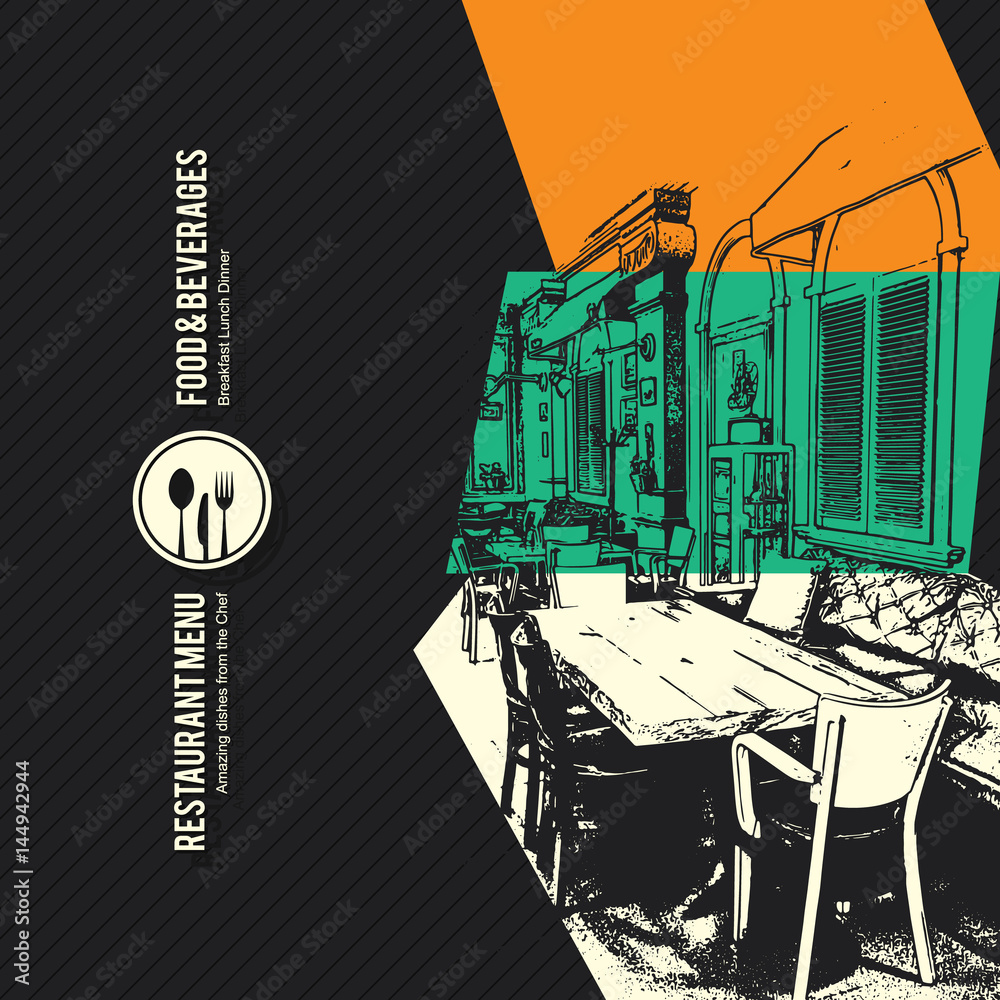 Restaurant menu design. Vector menu brochure template for cafe, coffee ...