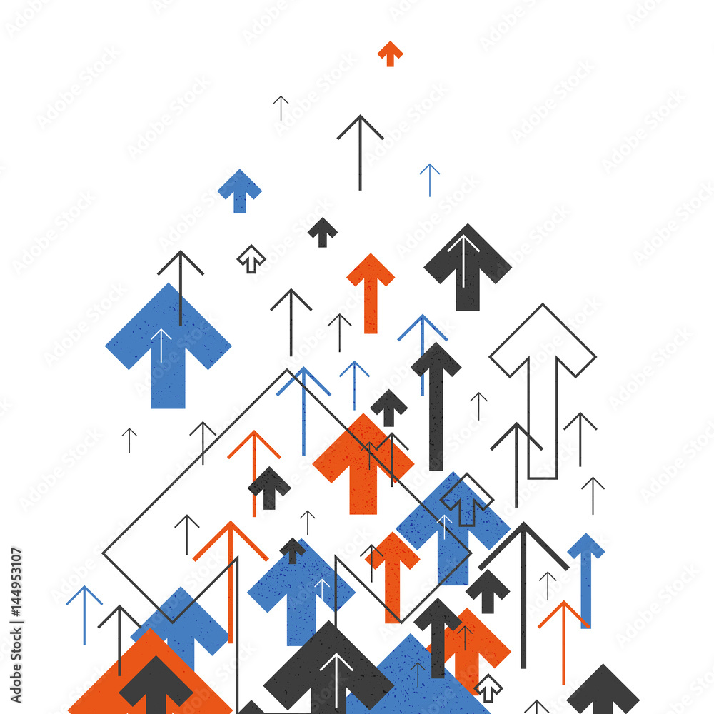 Abstract Success Concept. Growing arrows Illustration. Motion Up ...
