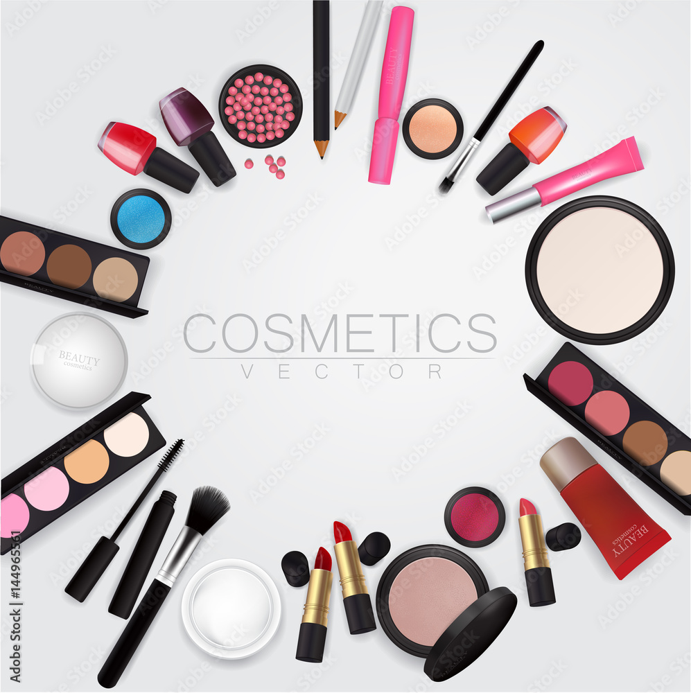 Sets of cosmetics on White Background Vector Stock Vector | Adobe Stock