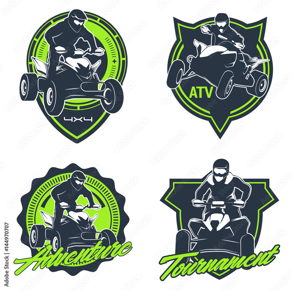 Set of ATV vehicle logo and emblems Stock Vector | Adobe Stock