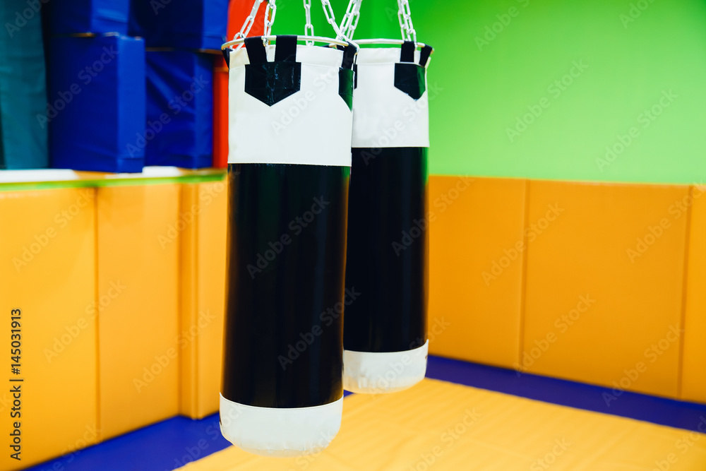 Gym. Pear for boxing, kickboxing, muay thai, karate for children. Stock ...