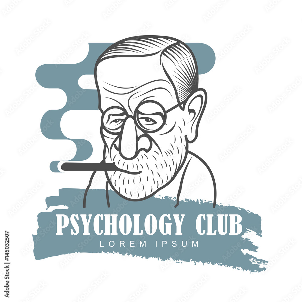 Cartoon caricature portrait of Sigmund Freud Stock Vector | Adobe Stock