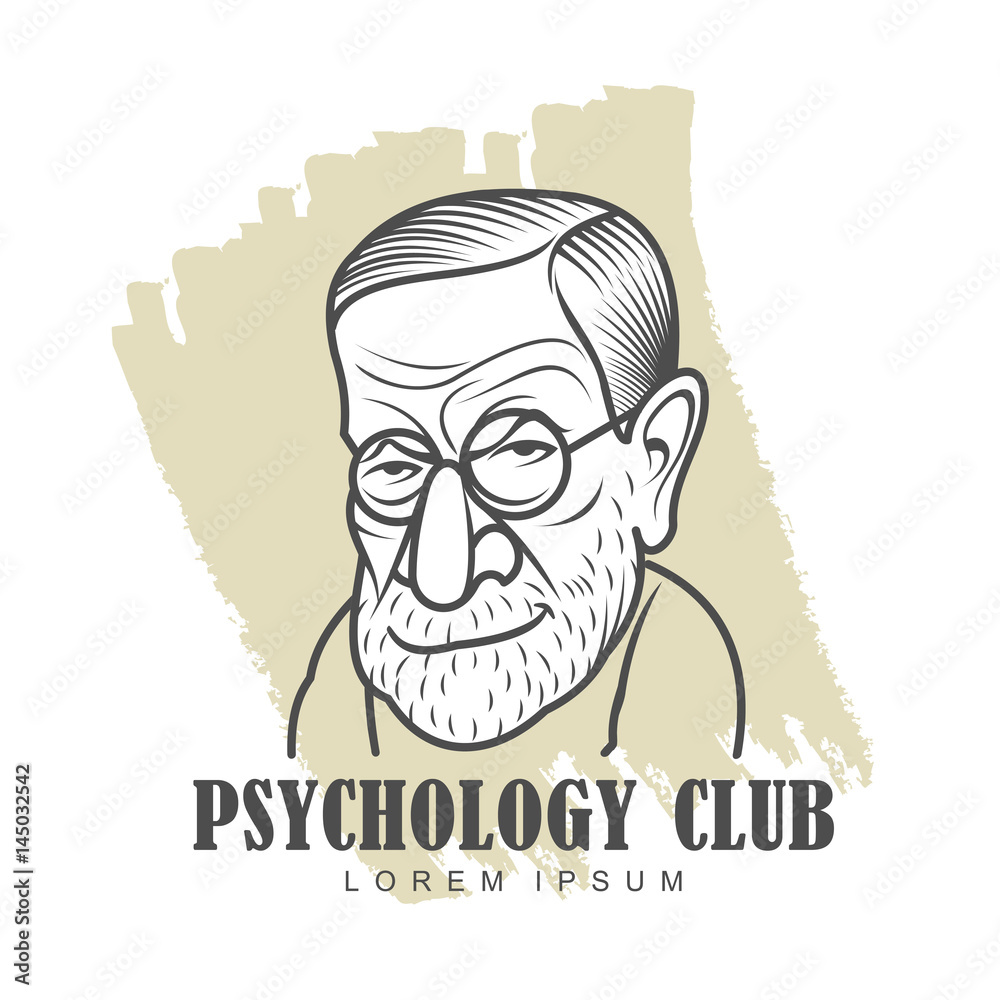 Cartoon caricature portrait of Sigmund Freud Stock Vector | Adobe Stock