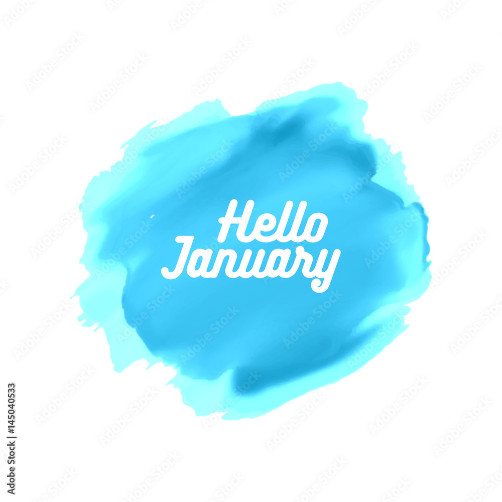 Hello January watercolor wallpaper, greeting card, banner Stock Vector ...