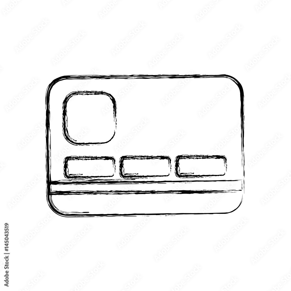 Bank credit card draw icon vector illustration Stock Vector | Adobe Stock