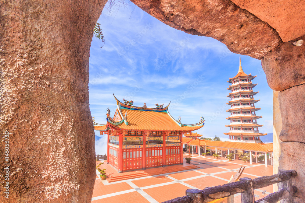 Pagoda at Chin Swee Temple, Genting Highland is a famous tourist ...