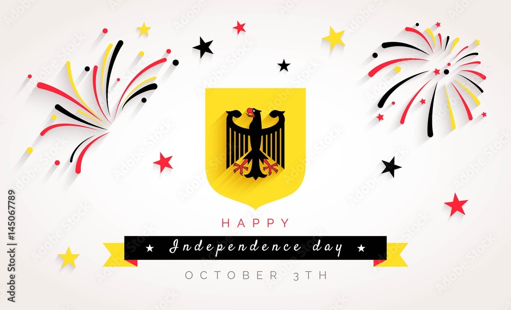3 october.Germany Independence Day greeting card. Celebration ...
