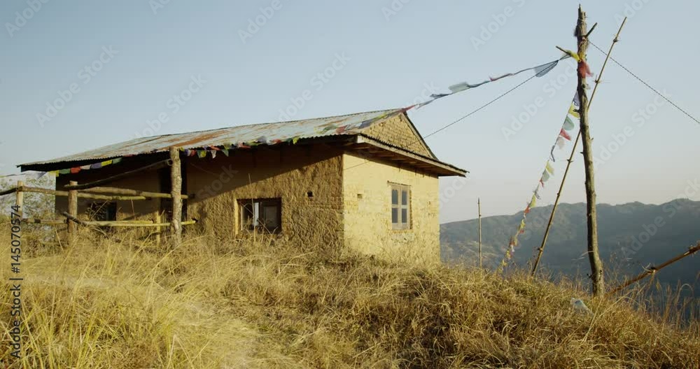 Traditional Nepali mud hut at Kathmandu Valley in Nagarkot, Nepal Stock ...