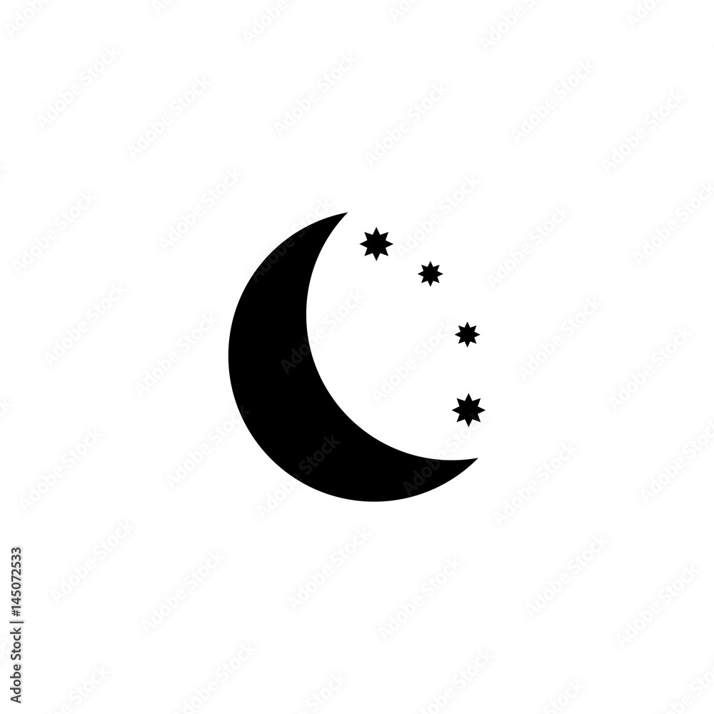 Pictogram moon icon. Black icon on white background. Stock Vector ...