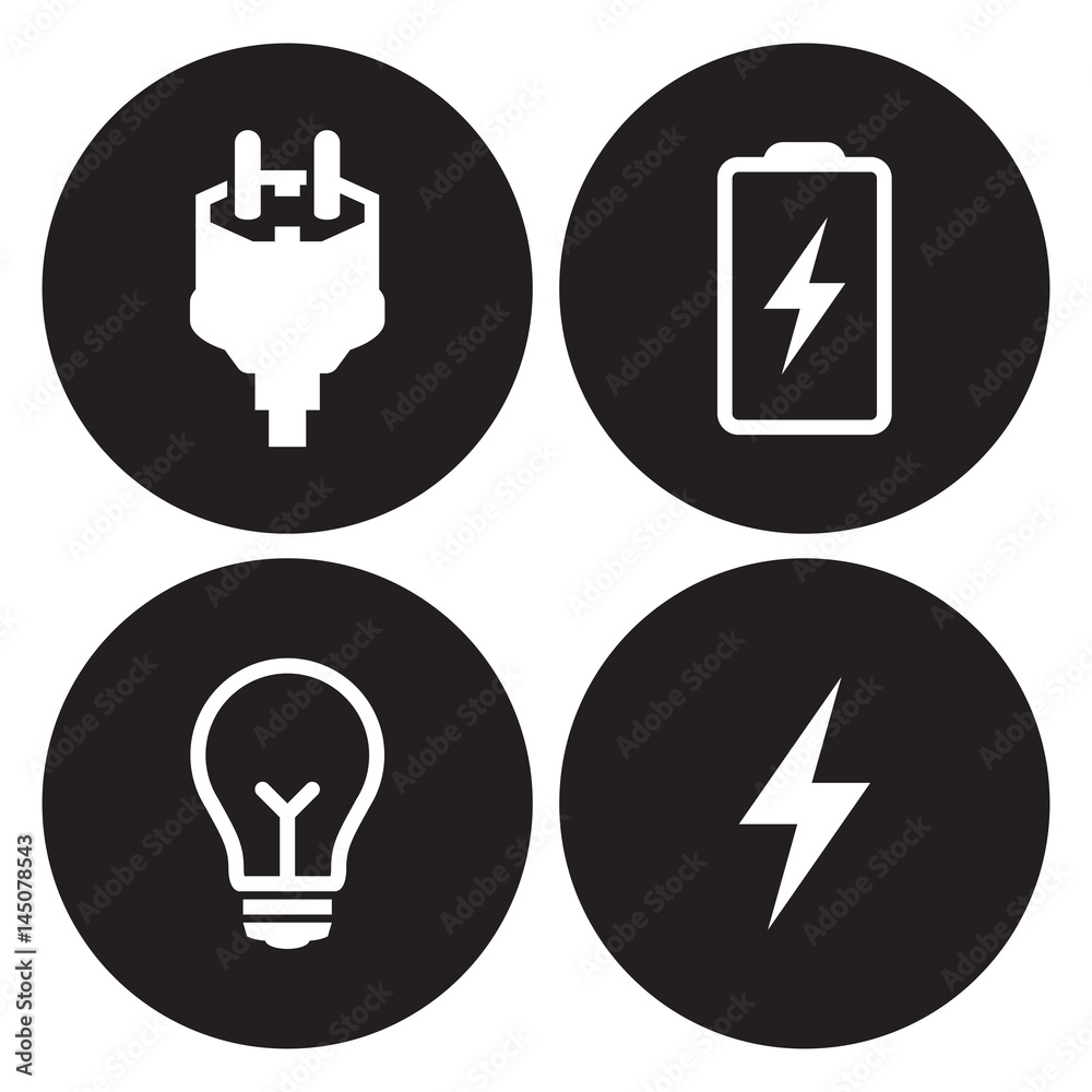 Electric icons set Stock-Vektorgrafik | Adobe Stock