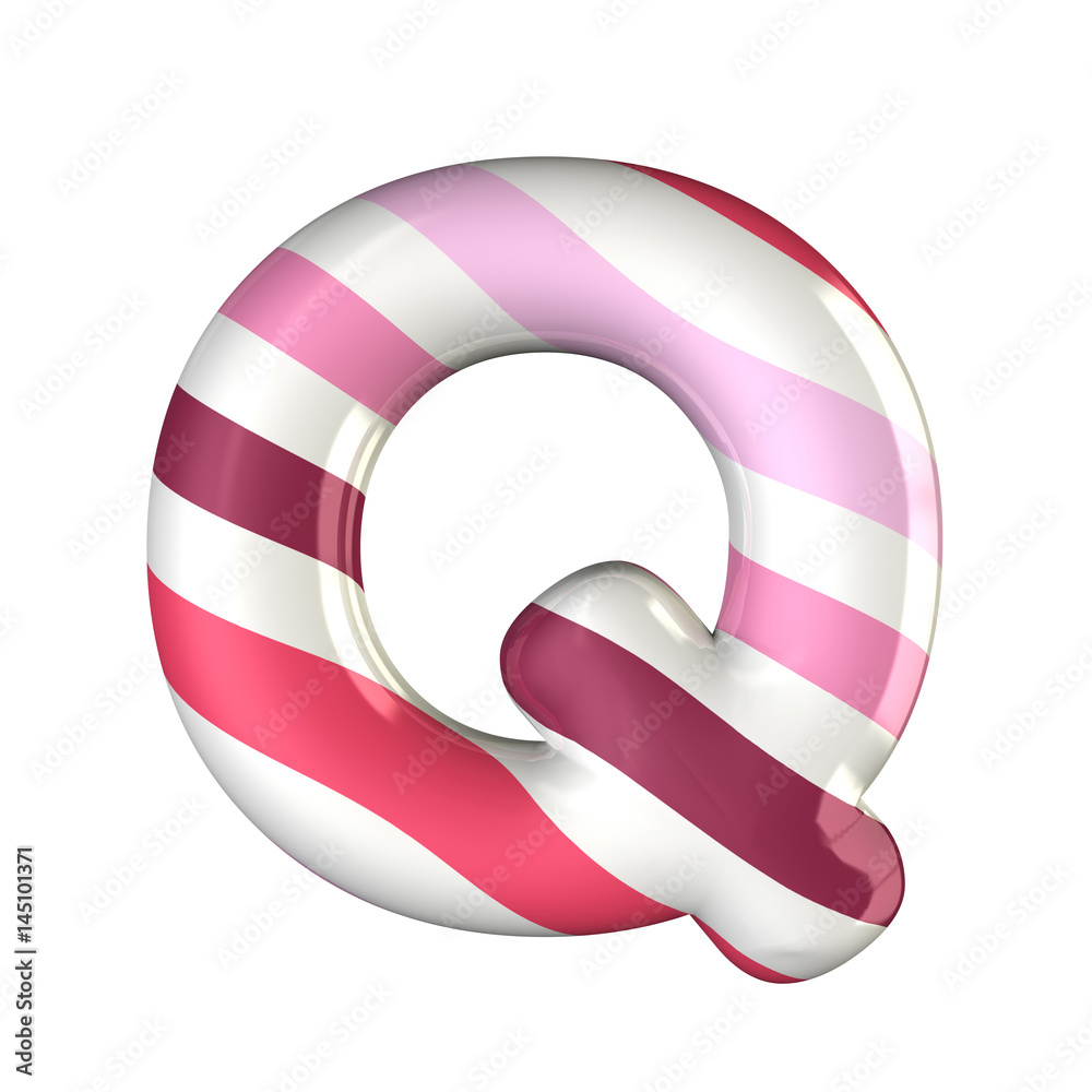 3D birthday letter Q candy concept isolated with clipping path Stock ...