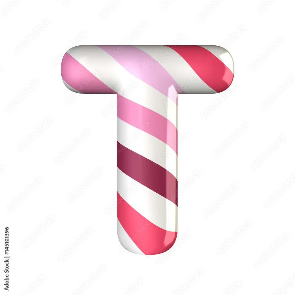 3D birthday letter T candy concept isolated with clipping path Stock ...