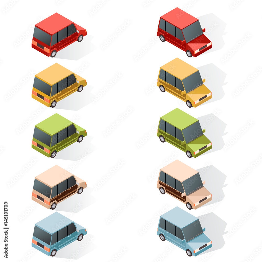 Set of isometric car icons Stock Vector | Adobe Stock