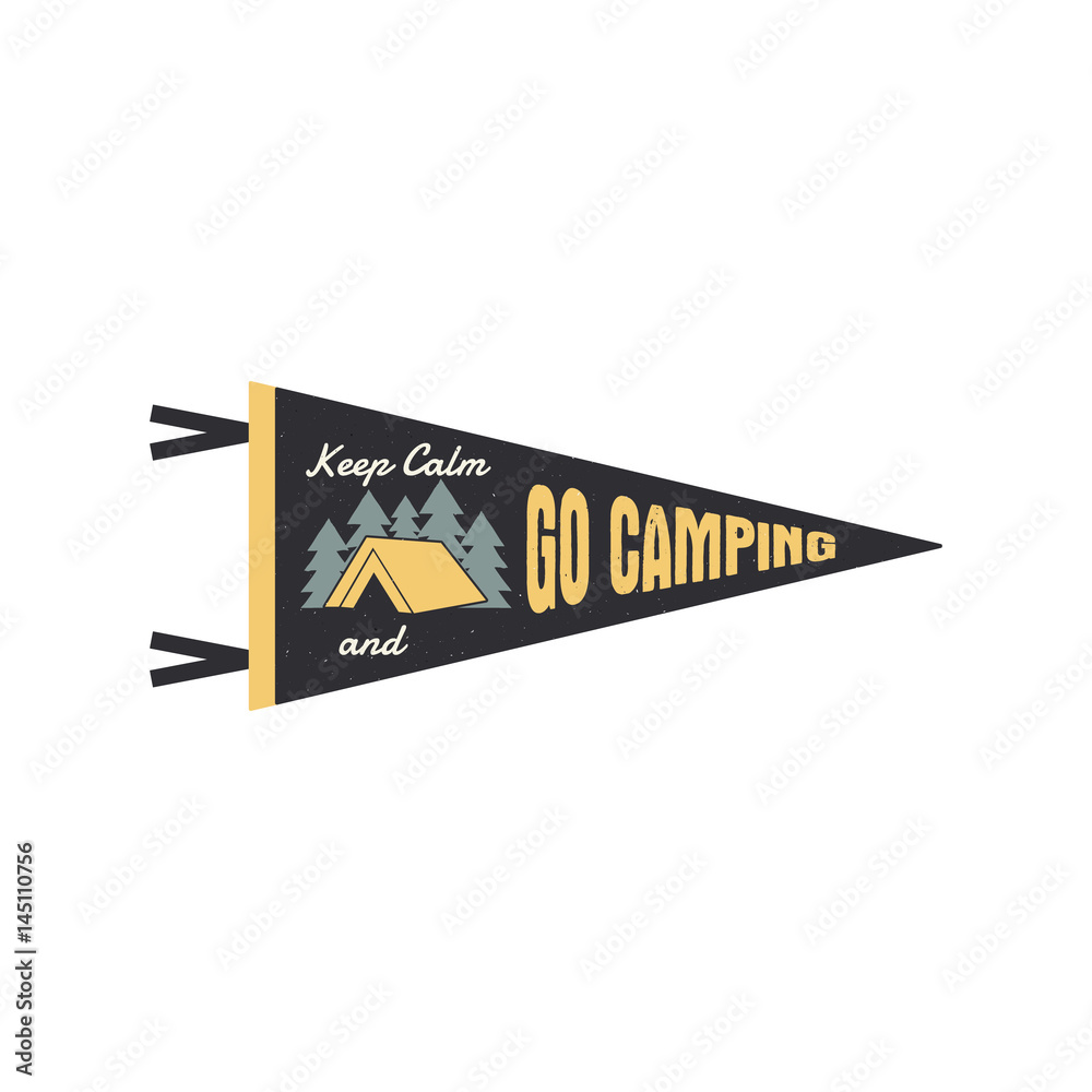 Adventure pennant. Go camping Pennant. Explorer flag design. Vintage ...