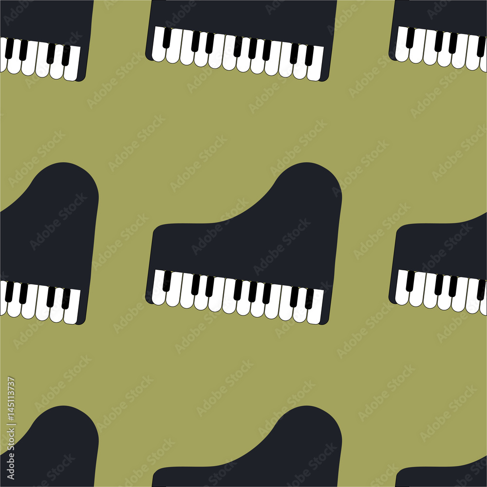 Abstract music backgrounds. Piano keys and musical notes. Interior wall ...