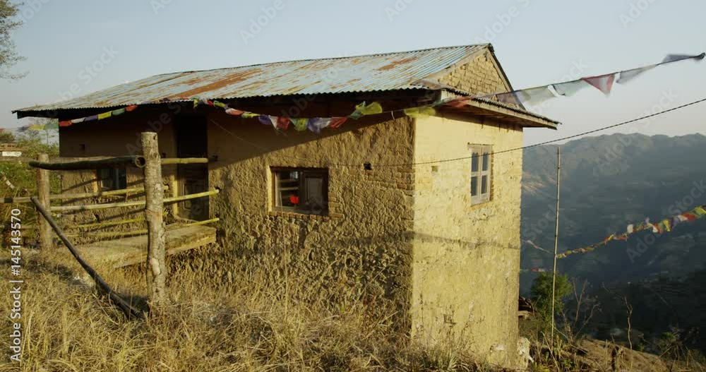 Traditional Nepali mud hut at Kathmandu Valley in Nagarkot, Nepal Stock ...