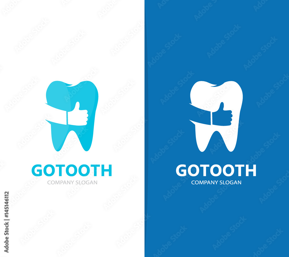 Vector of tooth and like logo combination. Dental and best symbol or ...
