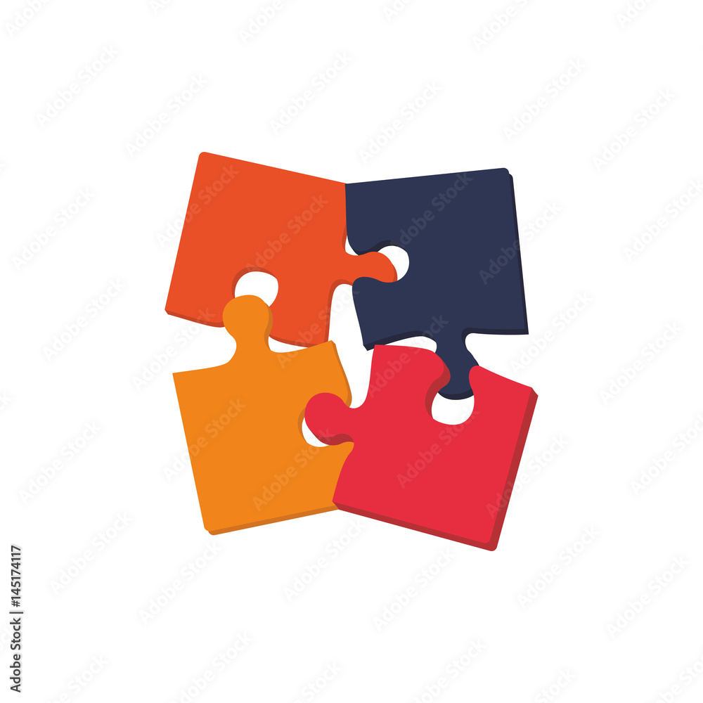 puzzle pieces together vector icon illustration graphic design Stock ...
