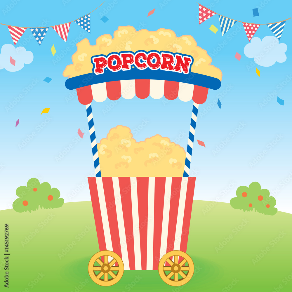 Popcorn Cart Clip Art