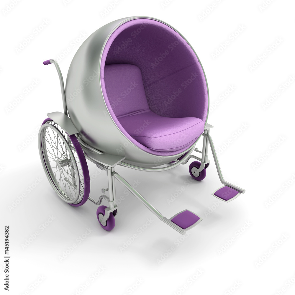Modern purple stylish wheelchair Stock Illustration | Adobe Stock