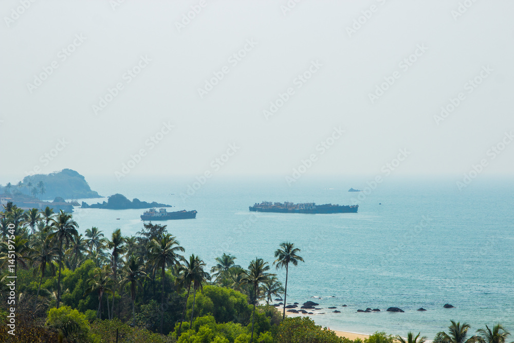 Beach in the state of Maharashtra, India. View from Redi fort Stock ...