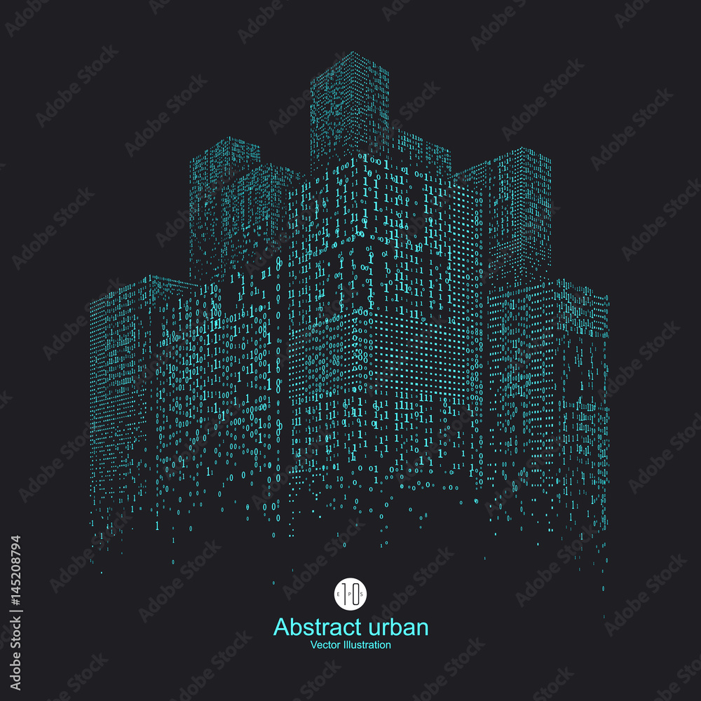 A high - rise graphic design consisting of binary numbers. Stock Vector ...