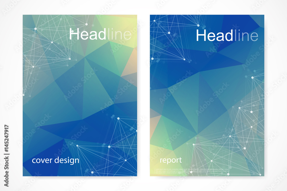 Scientific brochure design template. Vector flyer layout, Molecular ...