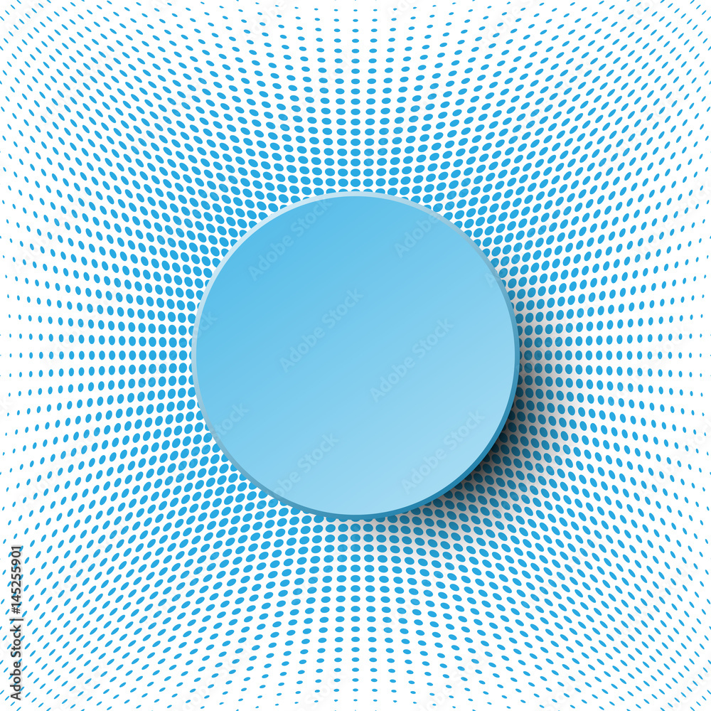3d blue circle paper vector design on halftone dots pattern for ...