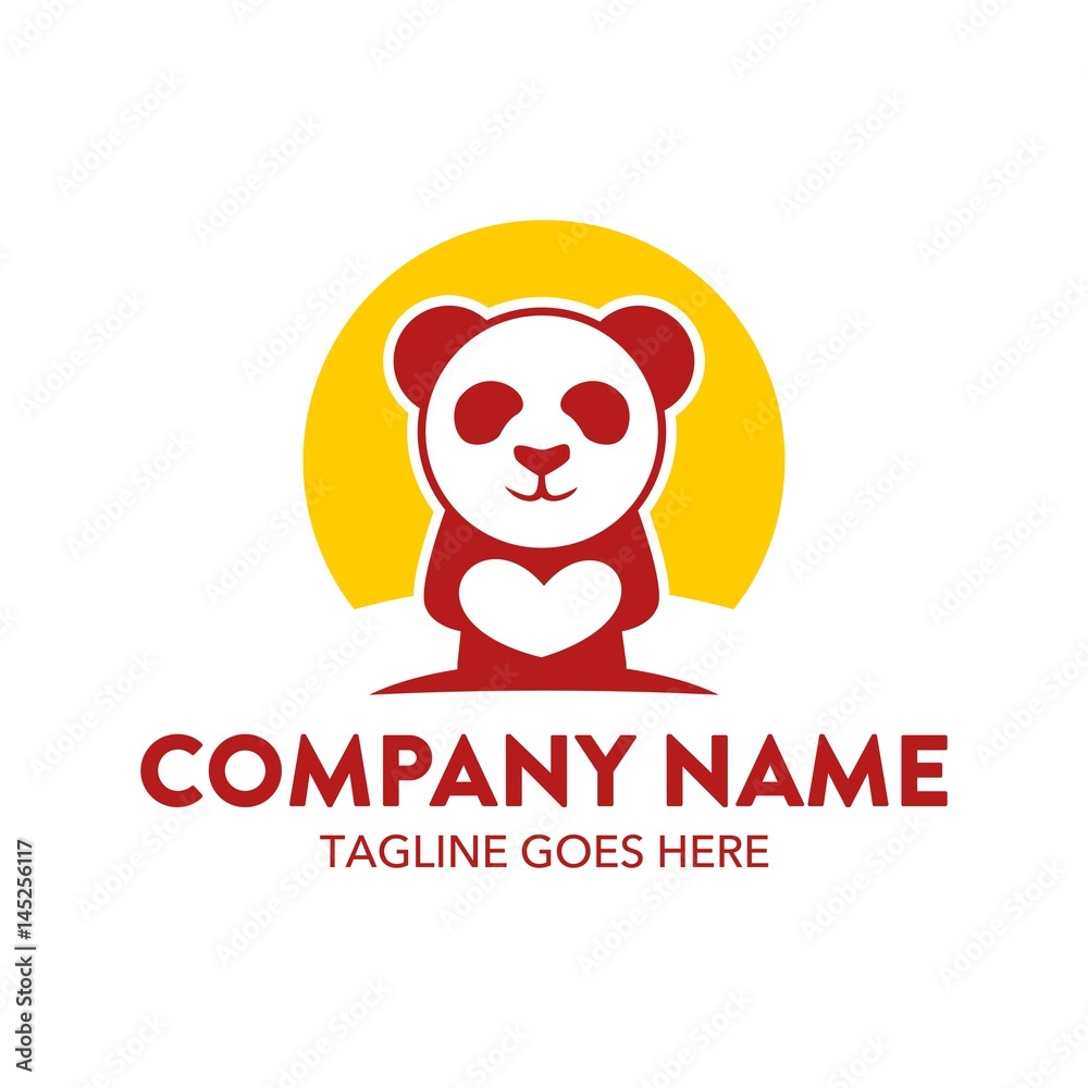Unique Panda Logo Stock Vector | Adobe Stock