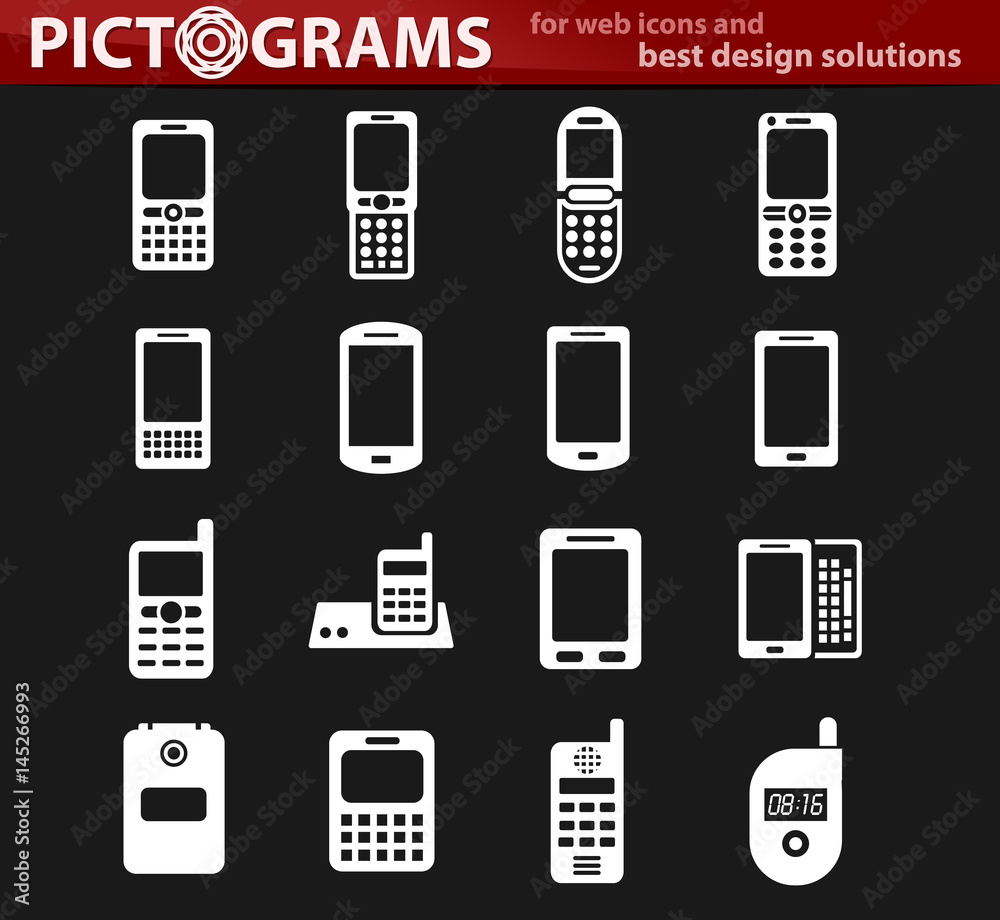 phone icon set Stock Vector | Adobe Stock