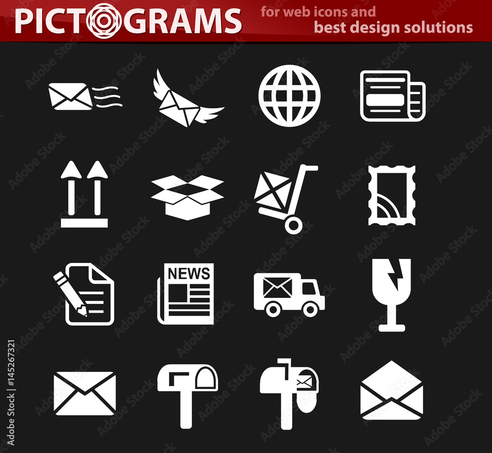 Vetor de post service icon set do Stock | Adobe Stock