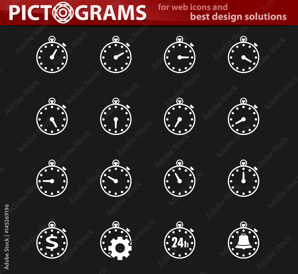Timer icon set Stock Vector | Adobe Stock