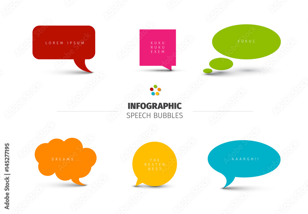 Multicolored Talk Bubble Infographic Stock Template | Adobe Stock