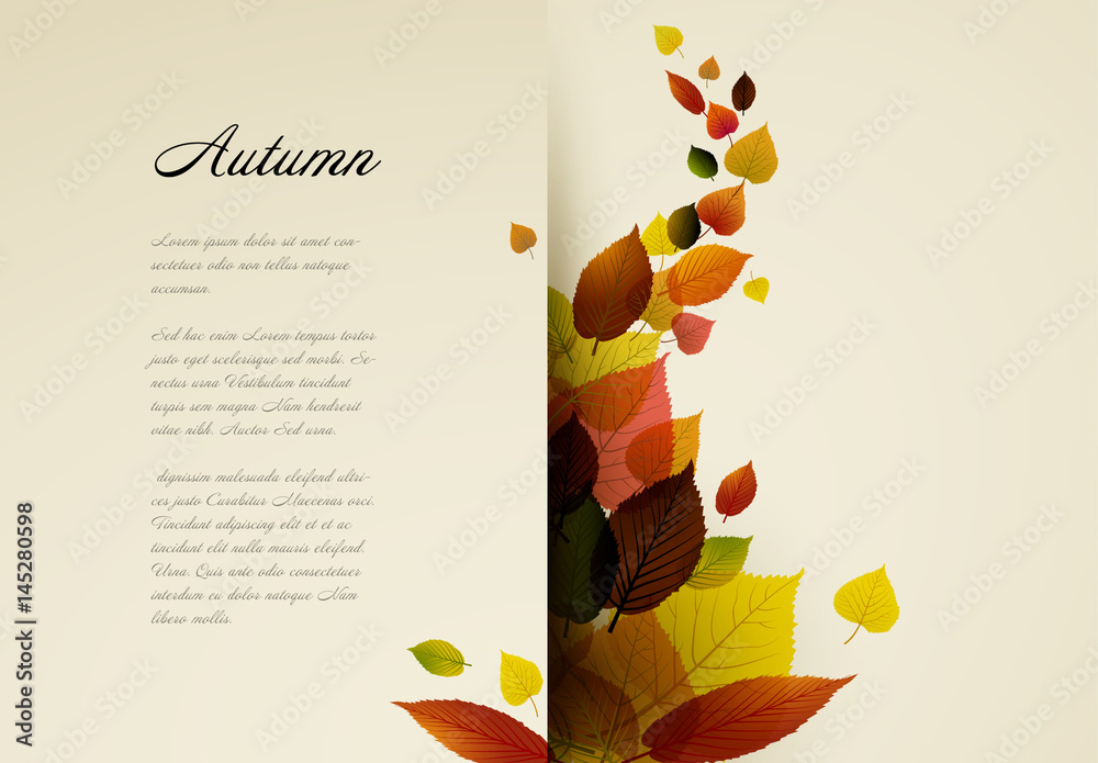 Autumn Leaves Card Layout 1 Stock Template | Adobe Stock