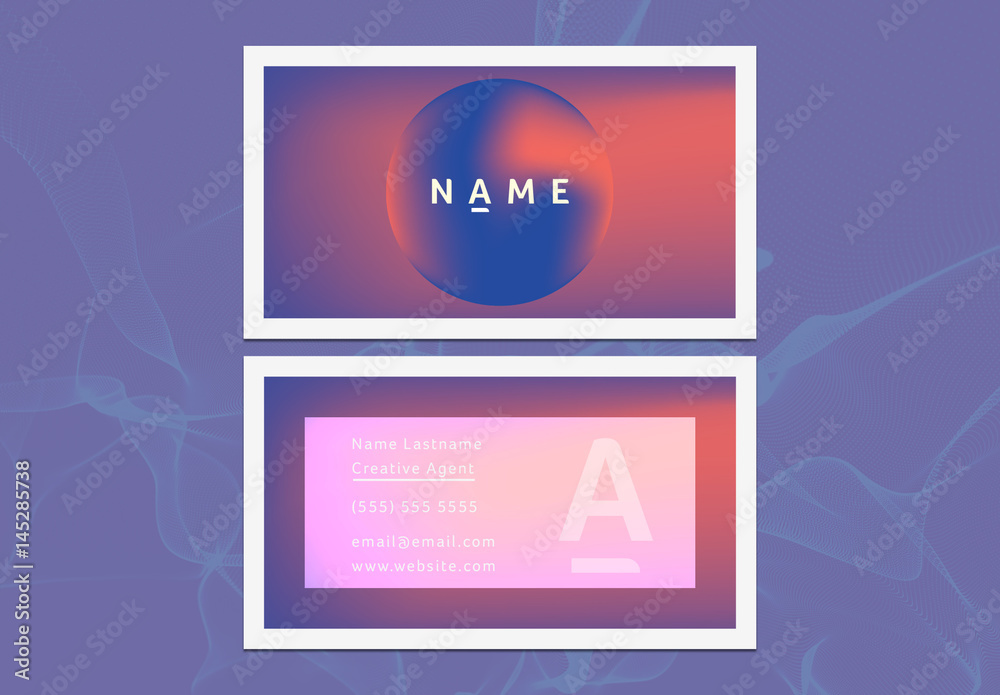 Red and Blue Gradient Business Card Stock Template | Adobe Stock
