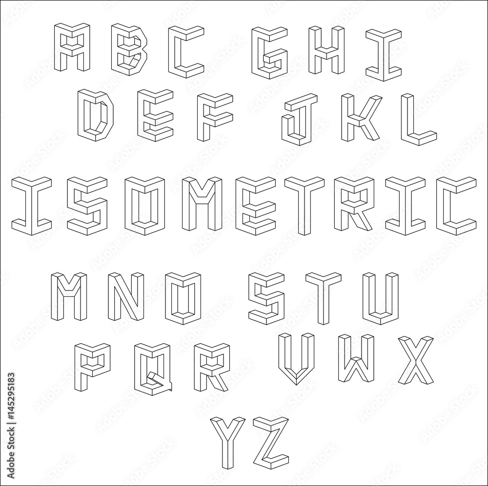 Isometric Drawings Letters