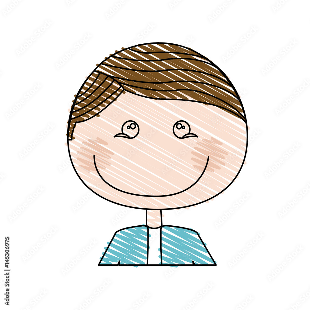 color pencil drawing of caricature half body male with formal suit ...