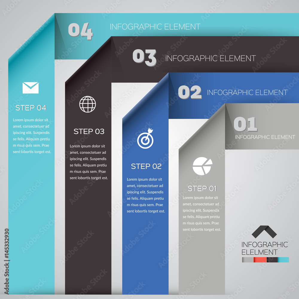 Modern design number 4 step template can used for banner,infographic ...
