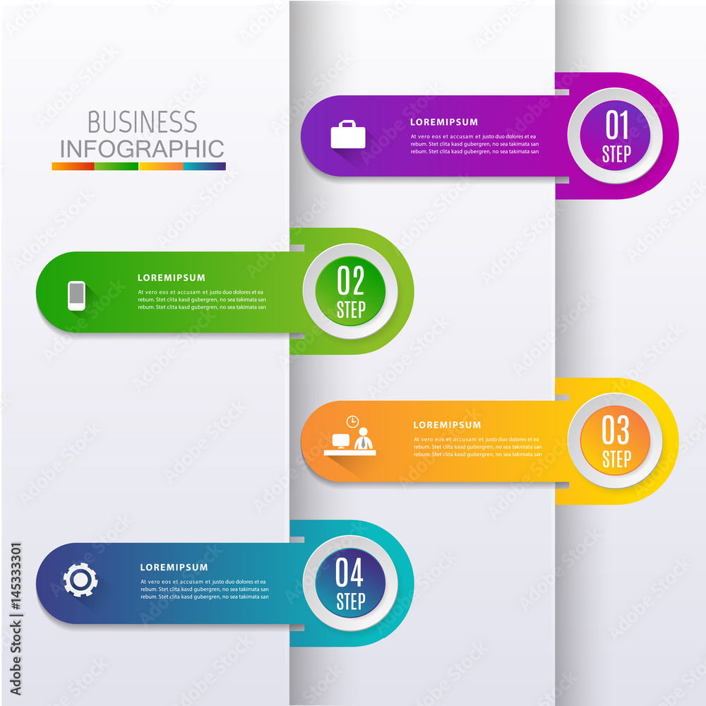 Modern design number 4 step template can used for banner,infographic ...