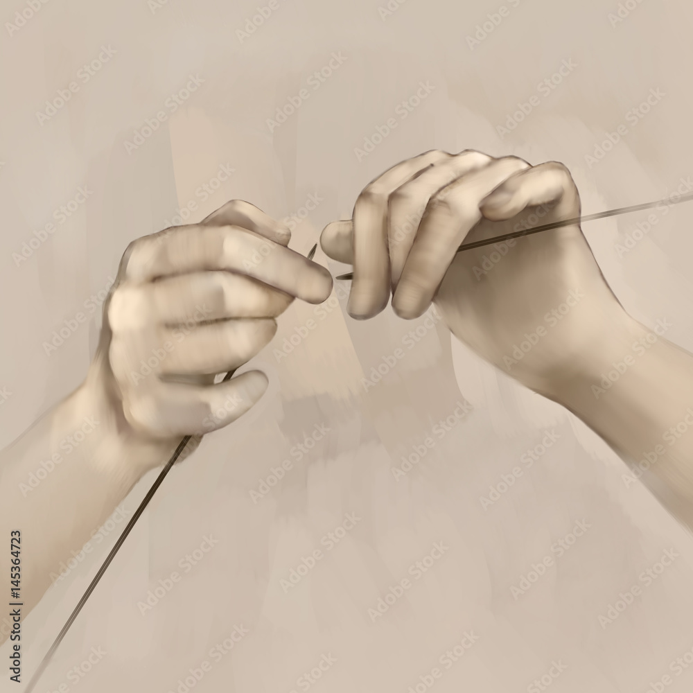 Knitting Hands Drawing