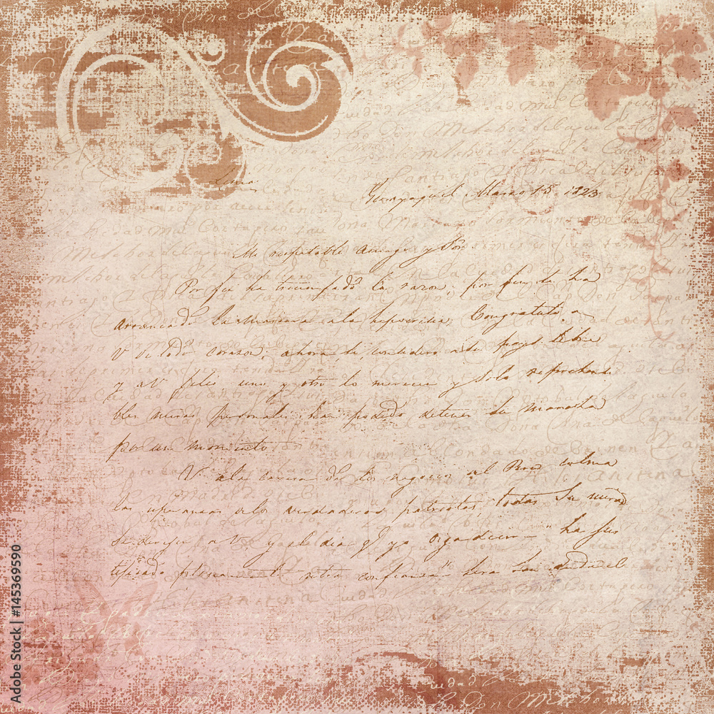 Vintage Background With Old Letter Texture Retro Pattern Stock Photo