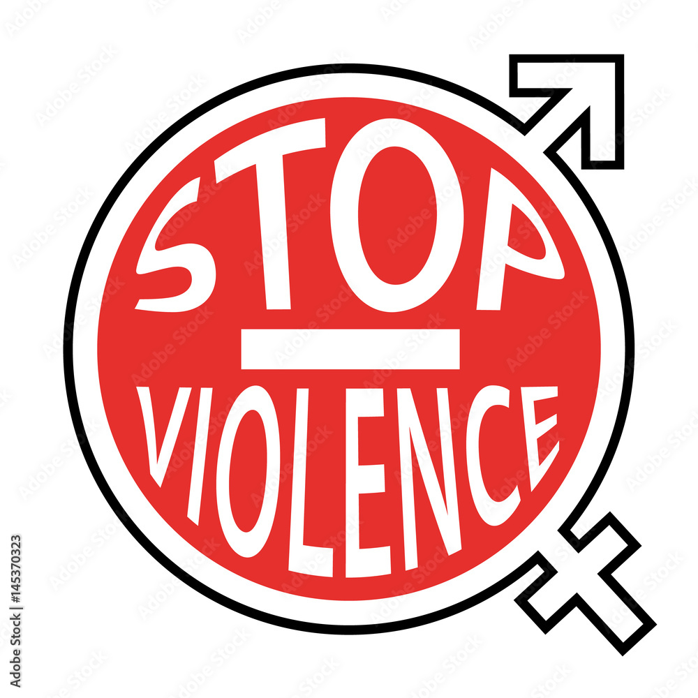 Vecteur Stock Stop à la violence envers les hommes et les femmes ...
