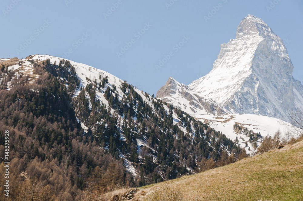 Zermatt, Dorf, Alpen, Trockener Steg, Wallis, Schweizer Berge ...