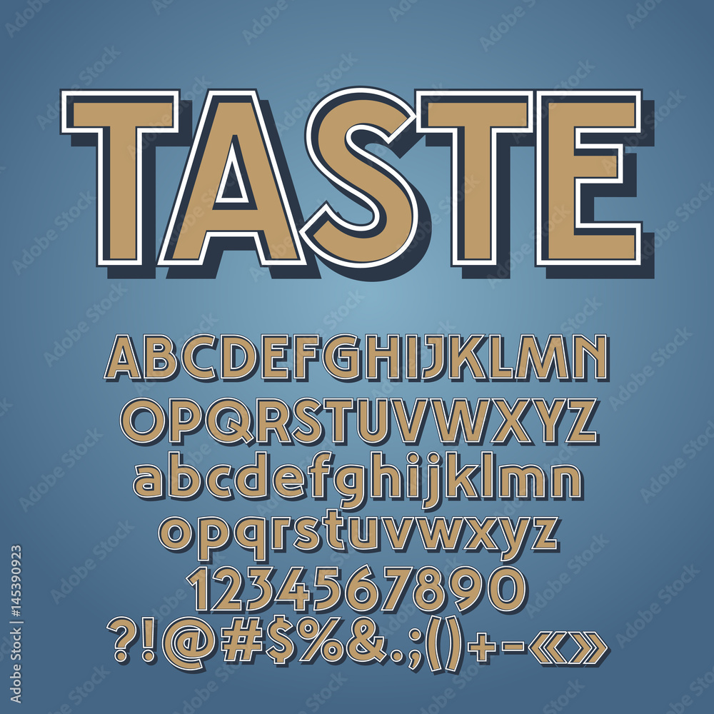 Vector set of vintage letters, numbers and symbols. Contains graphic ...